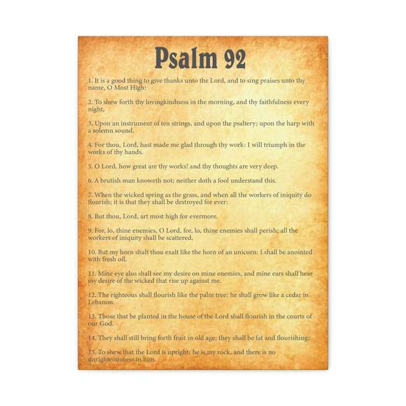 Express Your Love Gifts | Art | Scripture Sign Psalm 92 Chapter Gold Bible Canvas Christian Wall ...